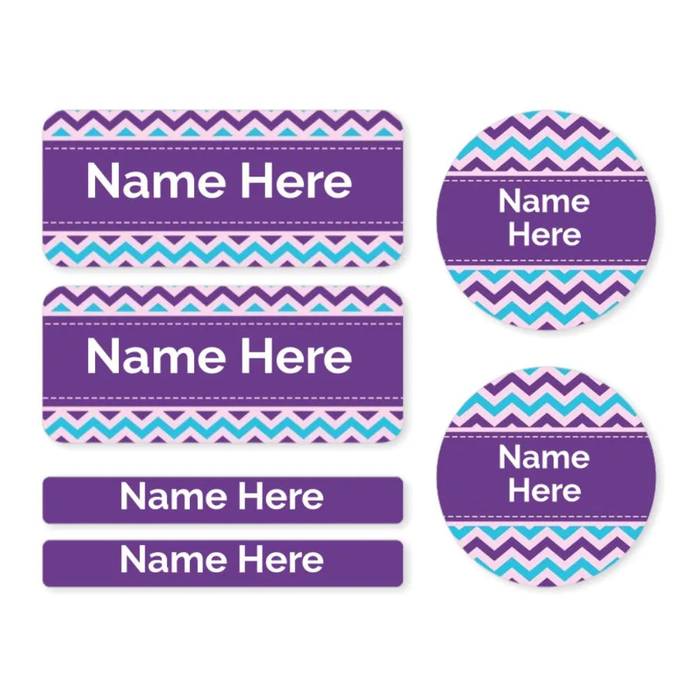 Chevron Mixed Name Label Pack – Dinkleboo UK