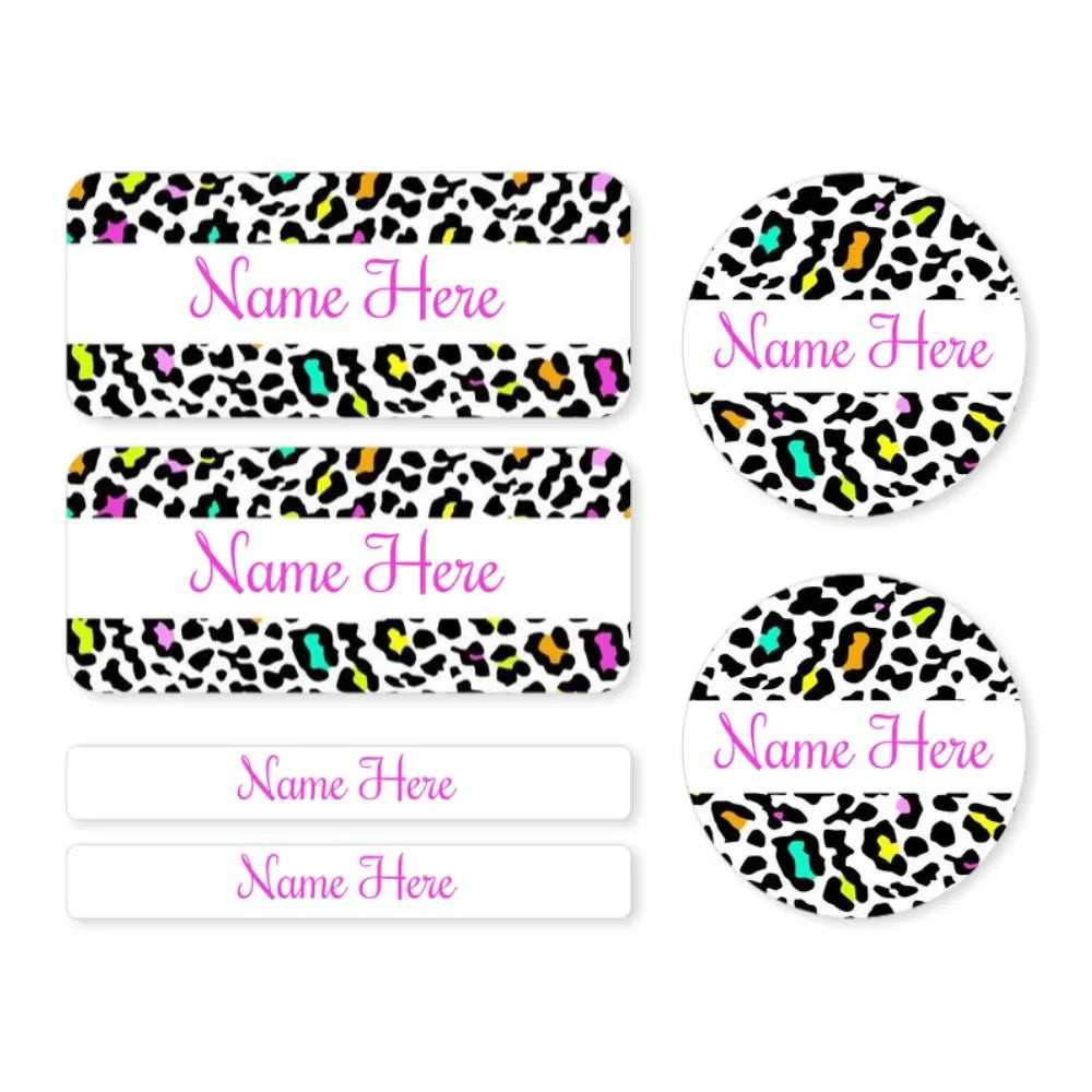 Leopard Print Mixed Name Label Pack – Dinkleboo UK