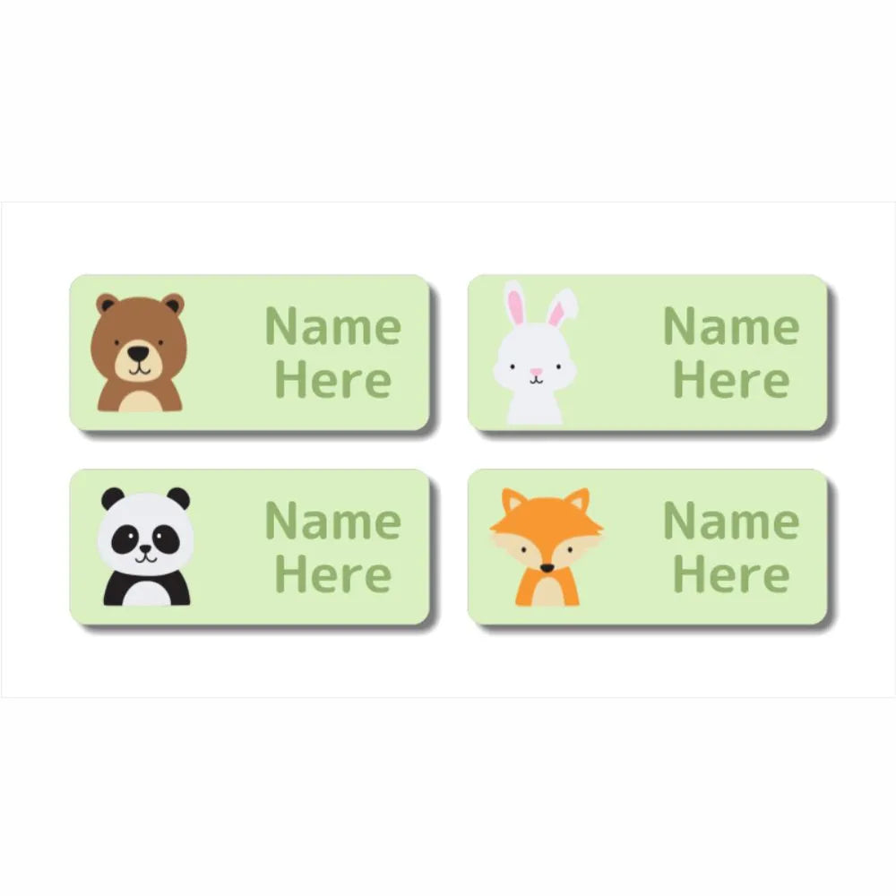 Personalised Woodland Animals Rectangle Name Label – Dinkleboo UK