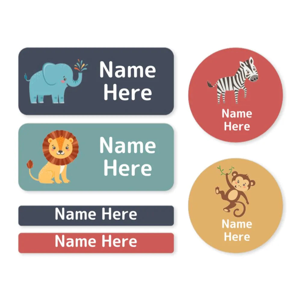 Zoo Animals Mixed Name Label Pack – Dinkleboo UK