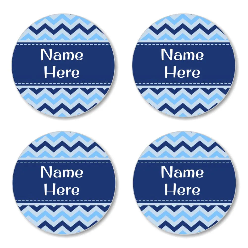 Chevron Round Name Labels – Dinkleboo UK