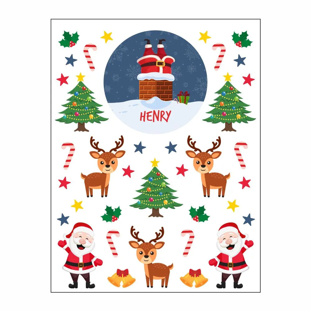 Santa Chimney Christmas Stickers – Dinkleboo UK