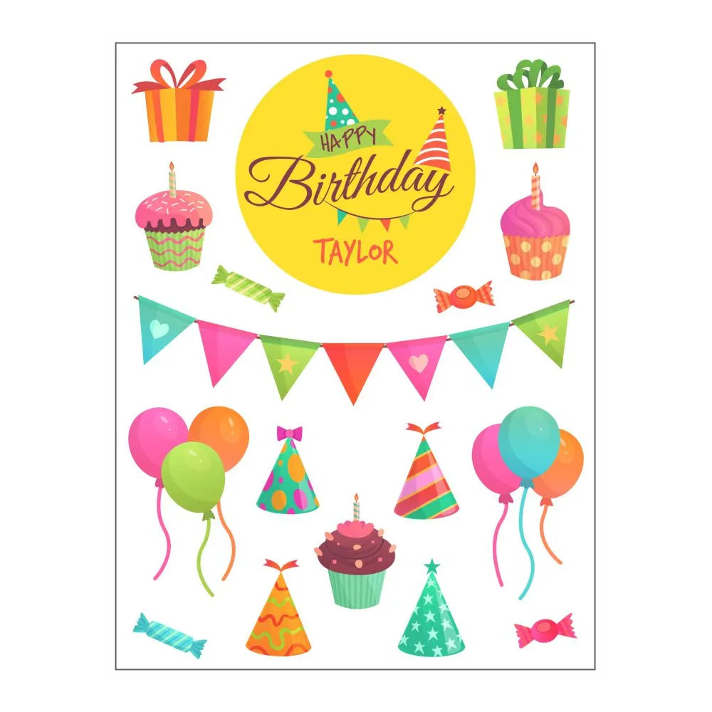 Party Hat Birthday Stickers – Dinkleboo UK