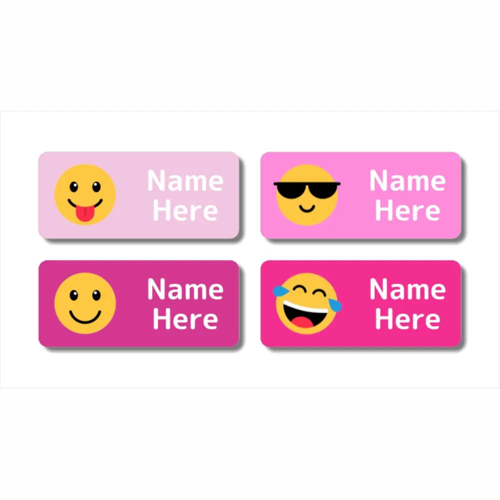 Personalised Emoji Rectangle Name Labels for Kids – Dinkleboo UK