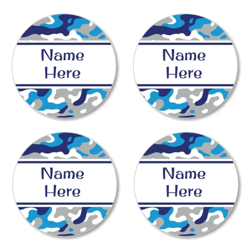 Camo Round Name Labels – Dinkleboo UK