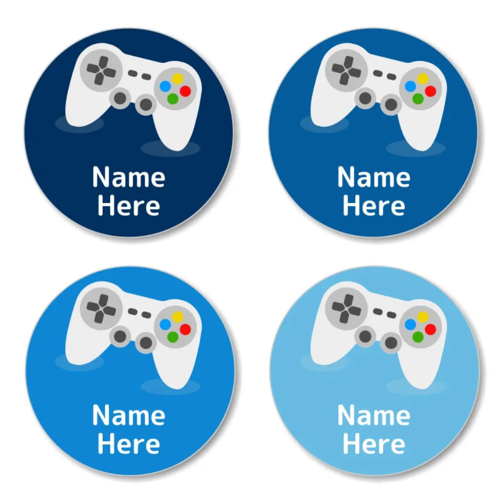 Gaming Round Name Labels – Dinkleboo UK