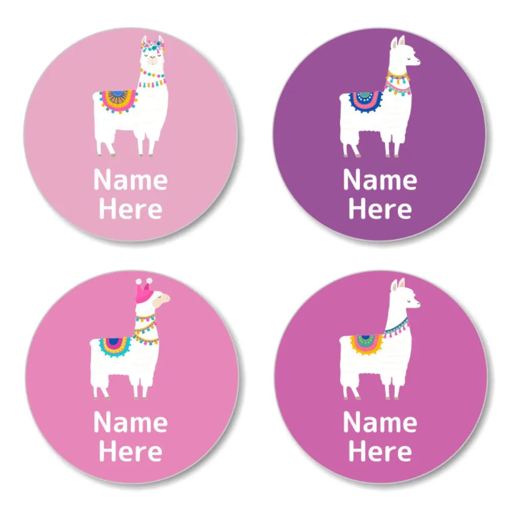 Llama Round Name Labels – Dinkleboo UK